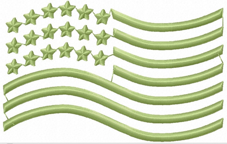 American Flag / Usa Flag One Color Embroidery Design | Etsy