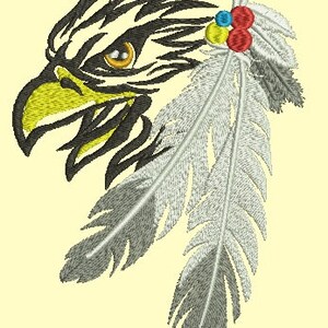 Bald Eagle and Two Feather Amulet Embroidery Machine Embroidery Design, Instant Download - Etsy