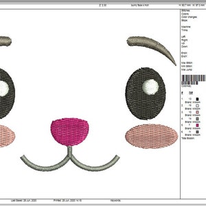 Cute Bunny Face Cartoon Funny Animal , Easter Embroidery Face ...