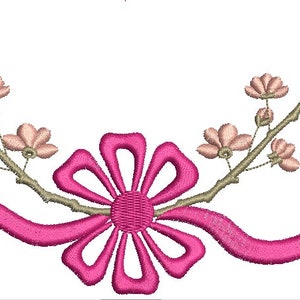 Sakura Wreath Bow and Crown Monogram Frame / Monogram Frame Machine ...