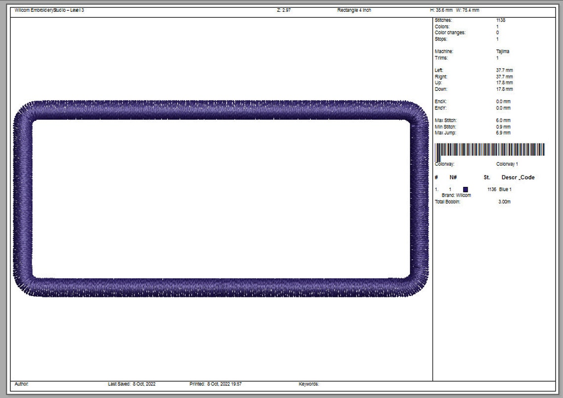 Rectangle Name Tag Frame Applique Machine Embroidery Design - Etsy