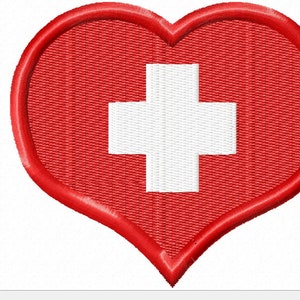 Heart and Medical Cross Red Cross Embroidery, Medical Pattern ...