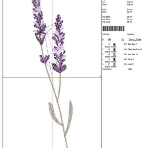 Lavender Machine Embroidery Design - Etsy