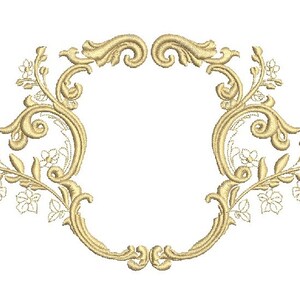 Vintage Baroque Monogram Frame / Monogram Frame Machine Embroidery ...