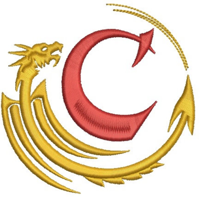 Font Round Golden Chinese Dragon for Monogram / Monogram - Etsy