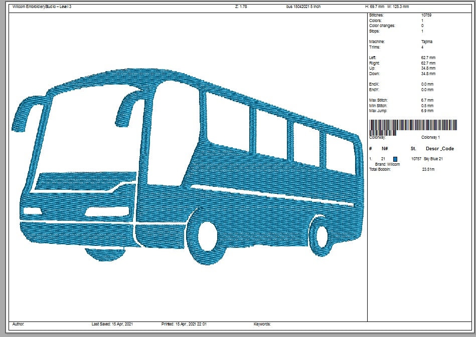 Modern Bus Machine Embroidery Design Instantly Download - Etsy