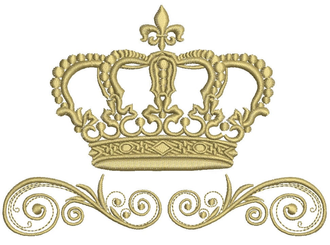Big Crown and Pattern Machine Embroidery Design - Instantly Download - Etsy