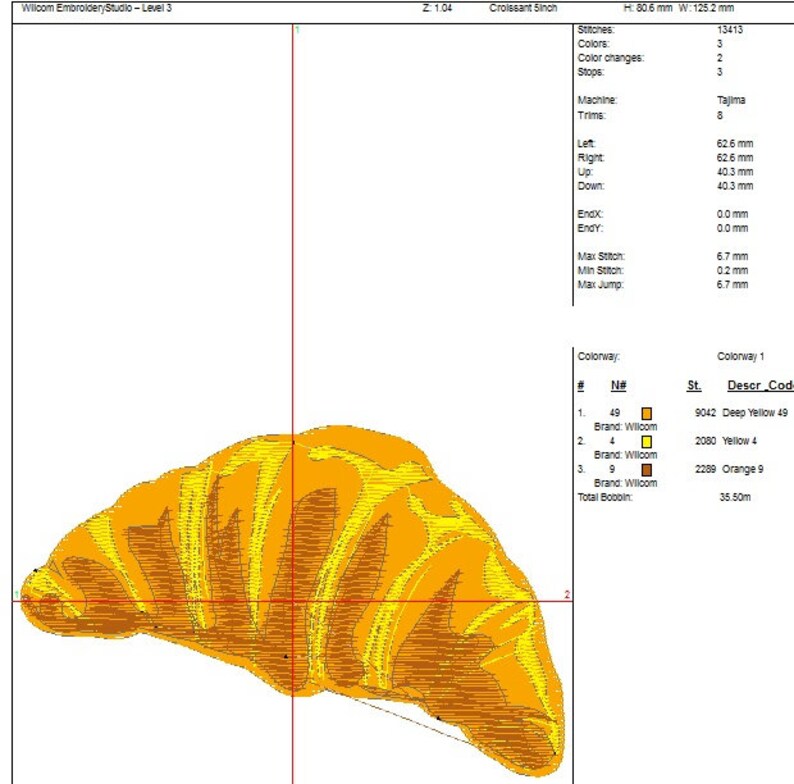 Croissant Machine Embroidery Designs instantly download | Etsy