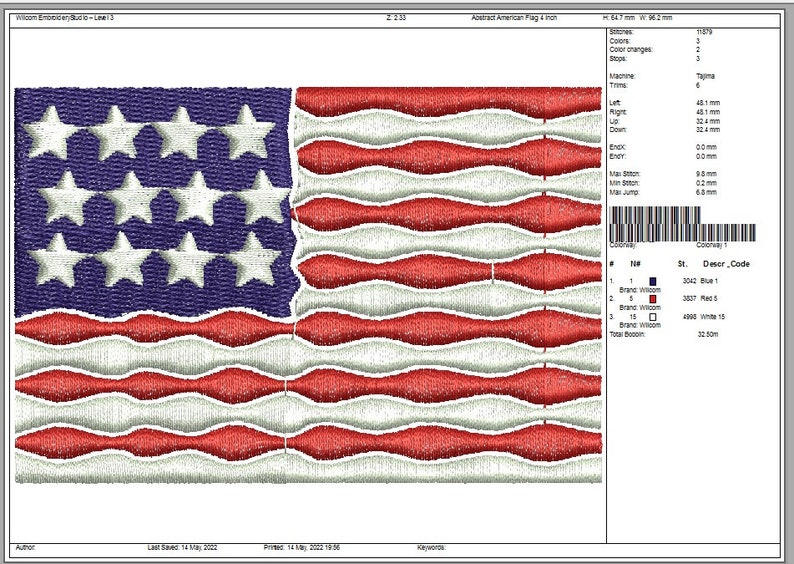 Abstract American Flag Embroidery Design/ Usa Flag Embroidery - Etsy
