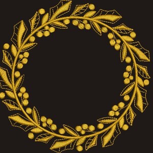 Gold Round Monogram Frame / Monogram Frame Machine Embroidery Design - Etsy
