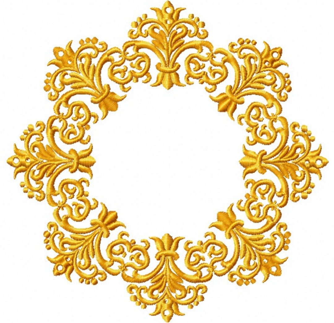 Baroque Open Round Place for Monogram or Name Machine Embroidery ...