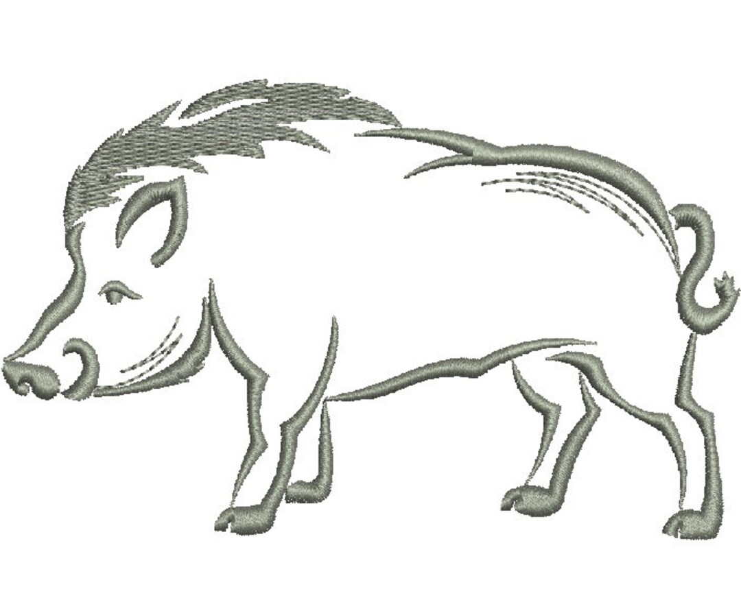 Wild Boar Embroidery Machine Embroidery Design, Instant Download ...