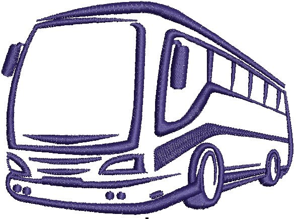 Modern Bus Machine Embroidery Design Instantly Download - Etsy