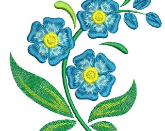 Wildflowers Machine Embroidery Designs, Forget-me-not, Onion, Narcissus ...