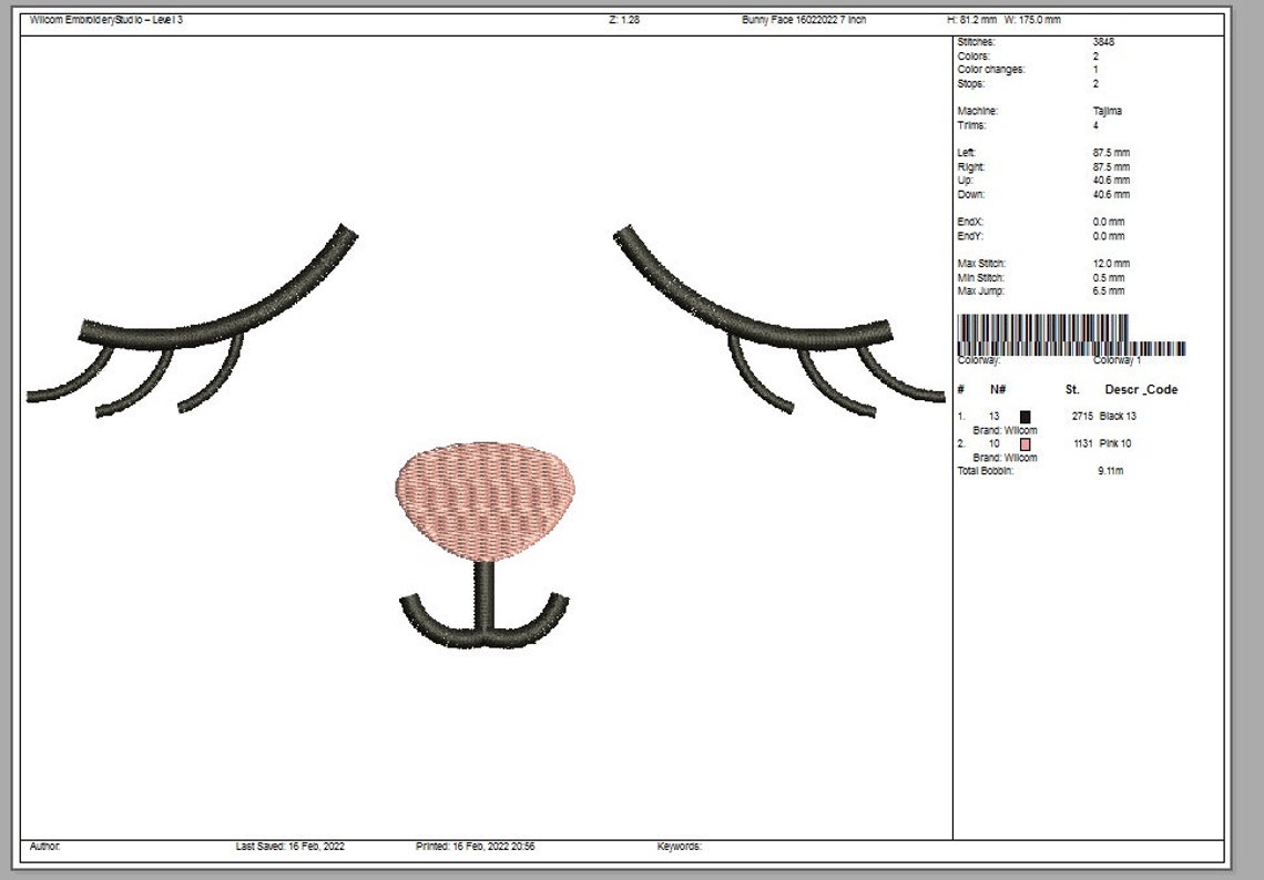 Bunny Face Machine Embroidery Designs Instantly Download | Etsy