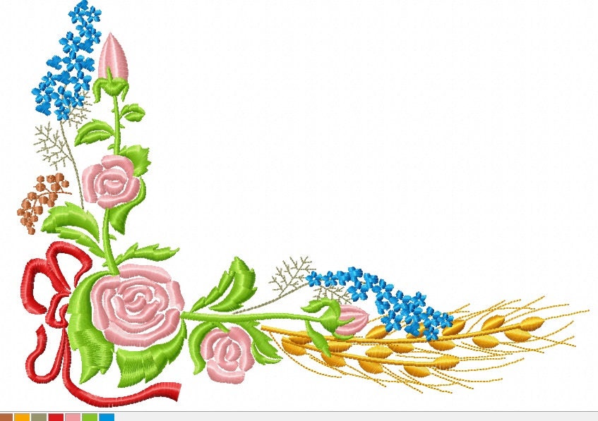 Flower Corner Dogrose Flowers Fruits Golden Spikelets and | Etsy