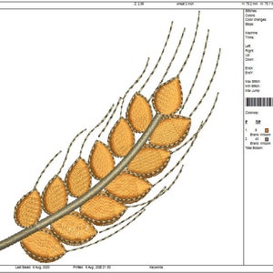 Wheat Machine Embroidery Design digital File. - Etsy