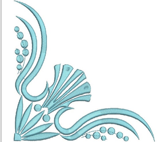 Patterned corner Machine embroidery design instantly | Etsy