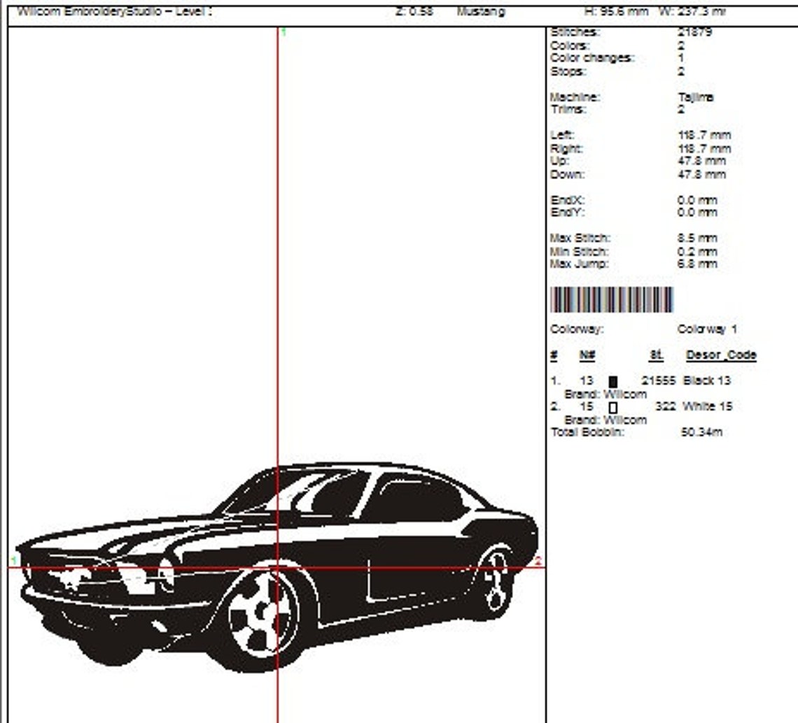 Mustang Embroidery Design | Etsy