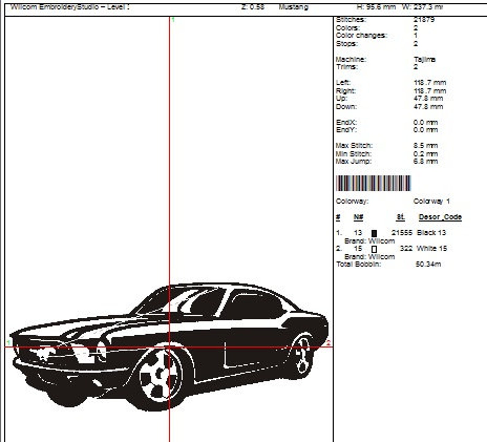 Mustang Embroidery Design | Etsy