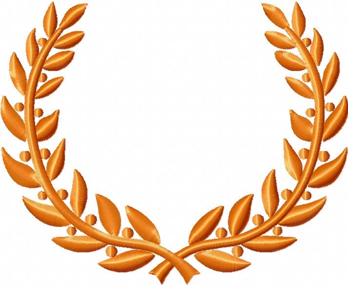 Gold Laurel Wreath Machine Embroidery Design - Etsy