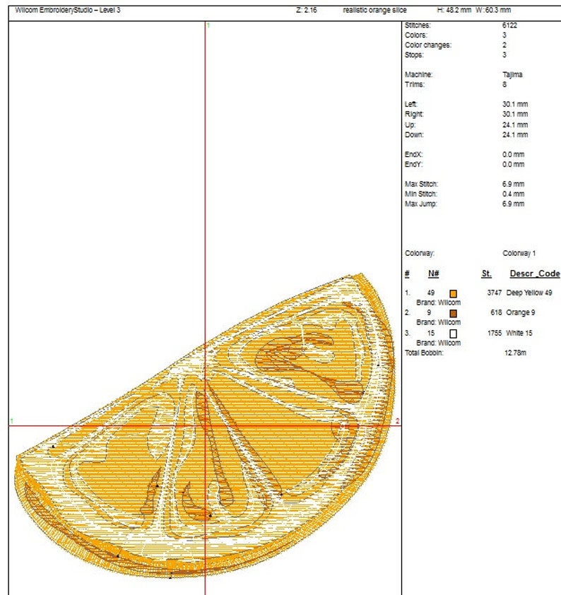 Orange Slice Machine Embroidery Designs Instantly Download - Etsy