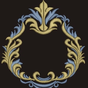 Baroque Monogram Frame Machine Embroidery Designs Instantly - Etsy