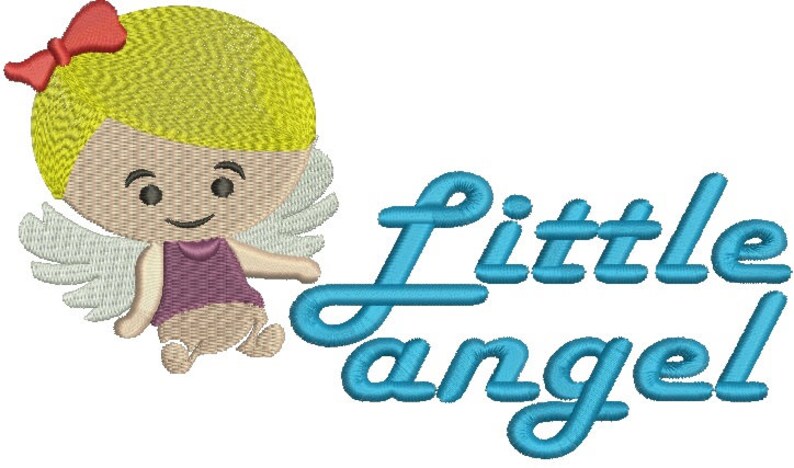Little angel machine embroidery design | Etsy