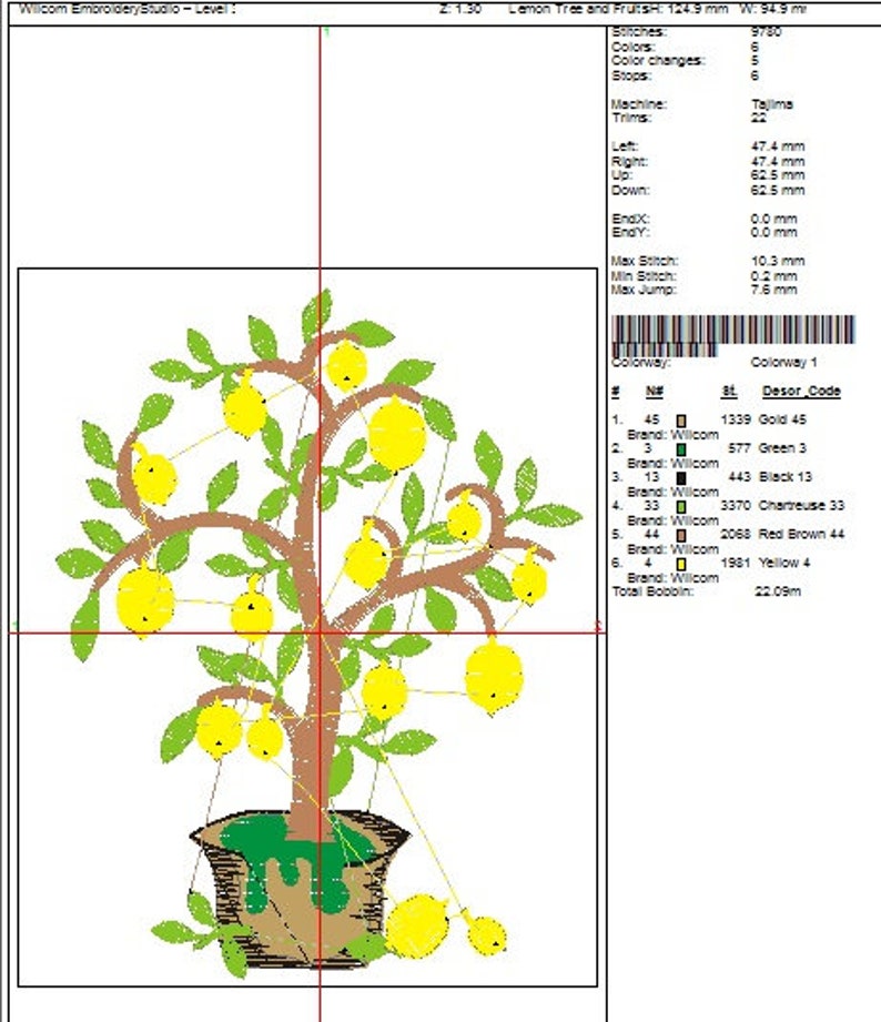 Lemon Tree and Fruits Machine Embroidery Designs Instantly - Etsy