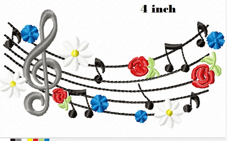 Musical Notes Music Notes Machine Embroidery Designs - Etsy