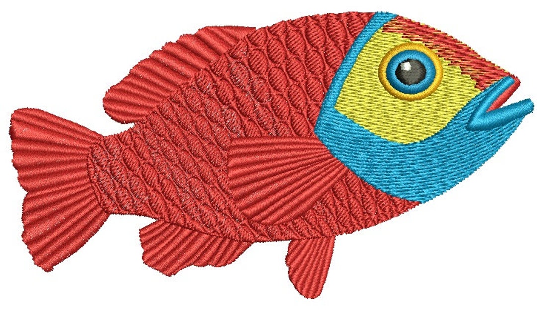 Red Fish Machine Embroidery Design, Instantly Download - Etsy