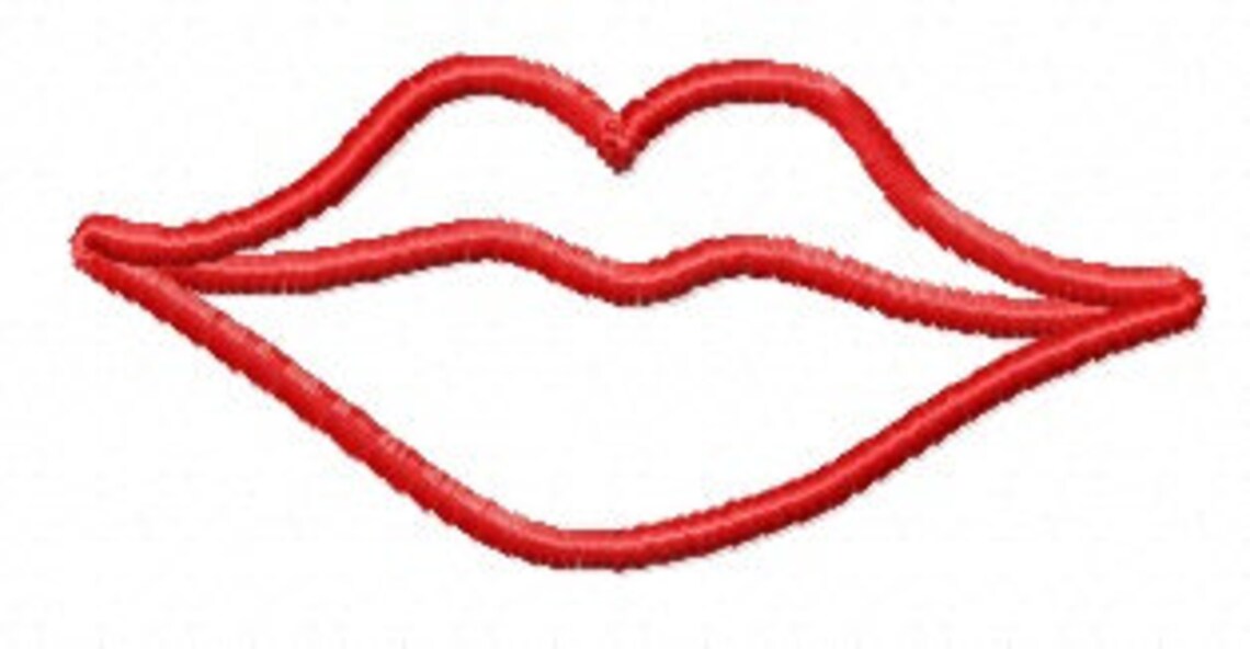 Lips Applique Machine Embroidery Design Instantly Download | Etsy