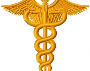 Caduceus Embroidery Medical Pattern Healthcare Design | Etsy