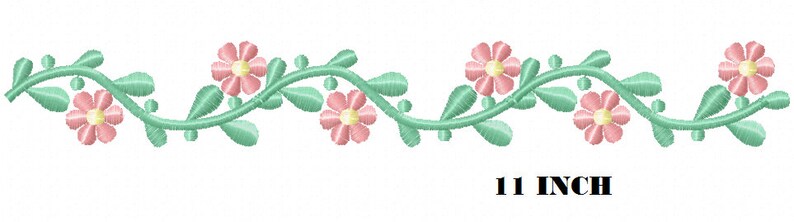 Flower Border Machine Embroidery Design - Etsy