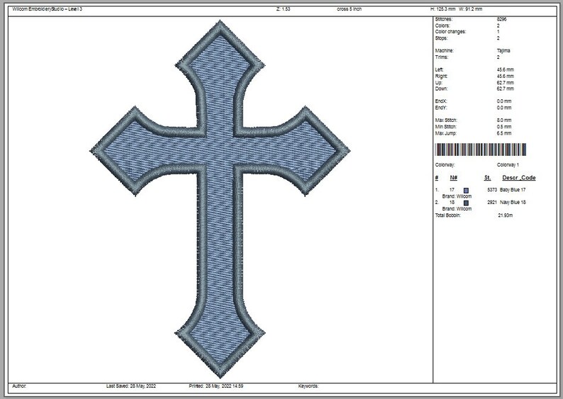 Cross Embroidery Design. Easter Cross Embroidery Design. - Etsy