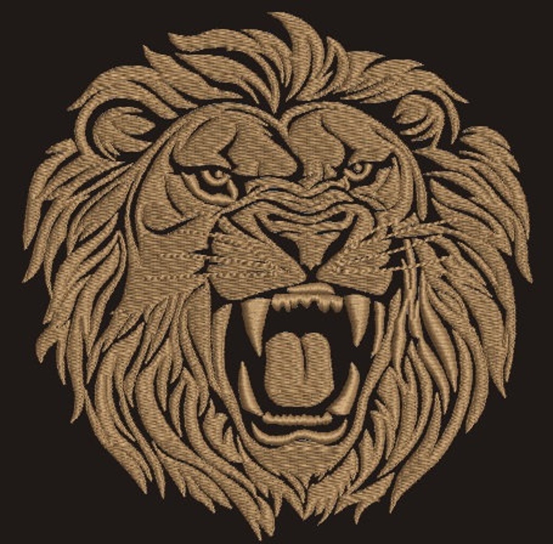 Grinning Lion Machine Embroidery Designs, Instantly Download - Etsy