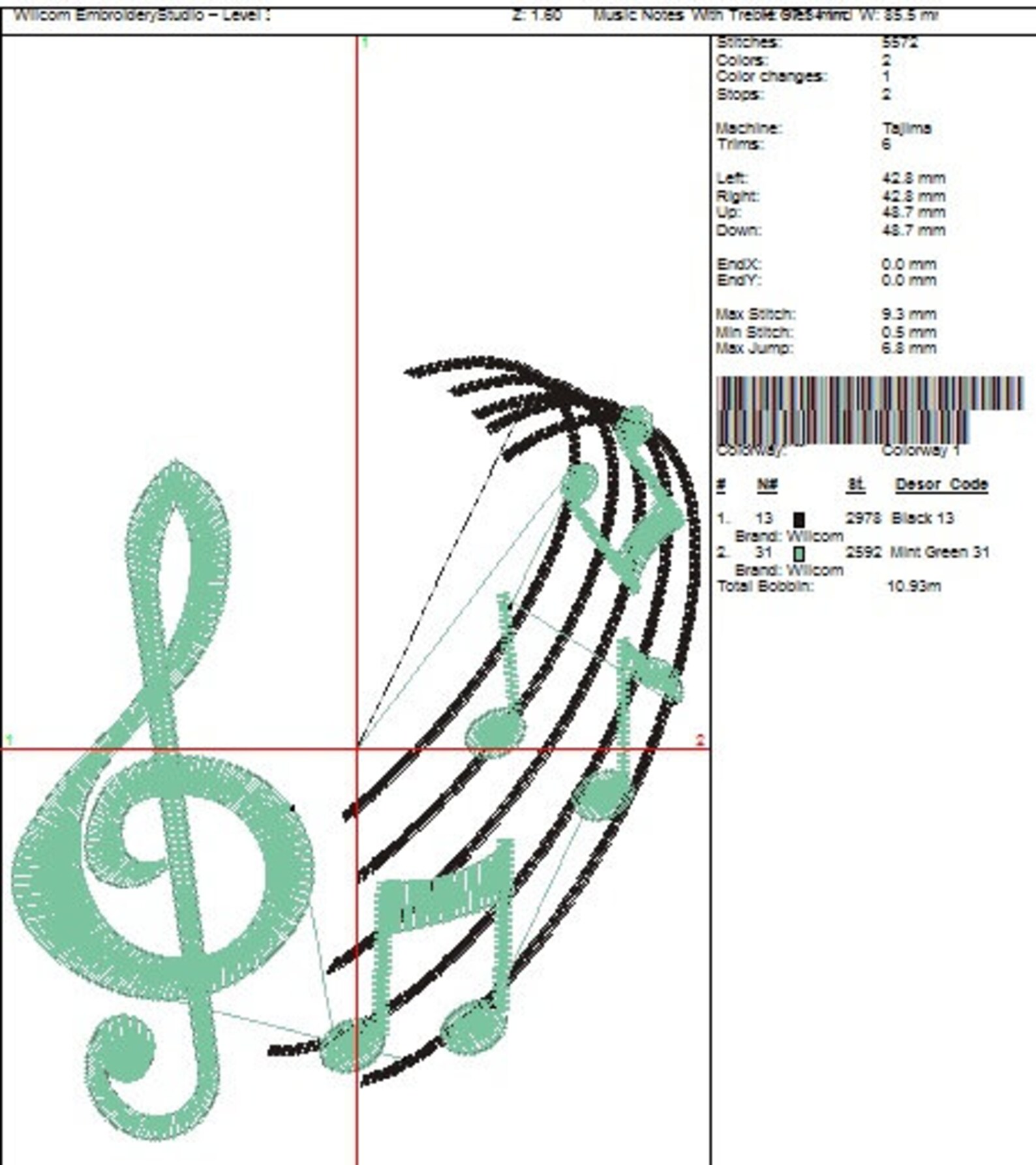 Music Notes With Treble Clef Machine Embroidery Designs - Etsy