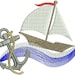 Sailboat Waves Anchor Machine Embroidery Designs, Instantly Download - Etsy