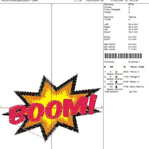 BOOM Machine Embroidery Design, Digital INSTANT DOWNLOAD - Etsy