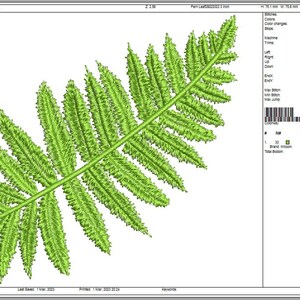 Fern Leaf Machine Embroidery Design - Instant Download - Etsy