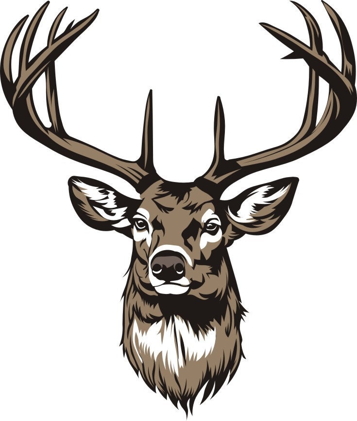 Buck Head Deer SVG. Dxf, PNG. EPS. Jpg Big Size 300 Dpi - Etsy