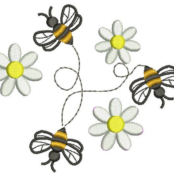 Bee Machine Embroidery Design - Etsy