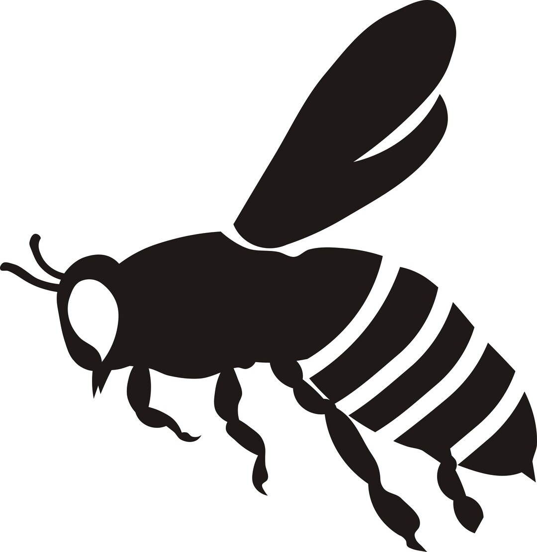 Abeja de miel voladora SVG. dxf, PNG. EPS. jpg tamaño grande 300 ppp ...