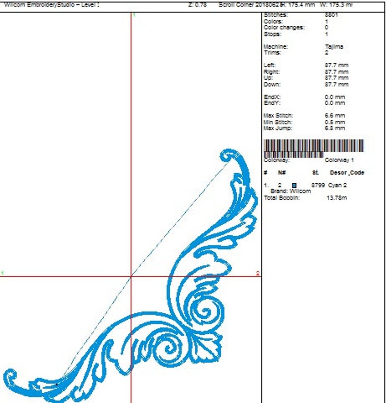 Scroll Corner Machine Embroidery Design Instantly Download | Etsy