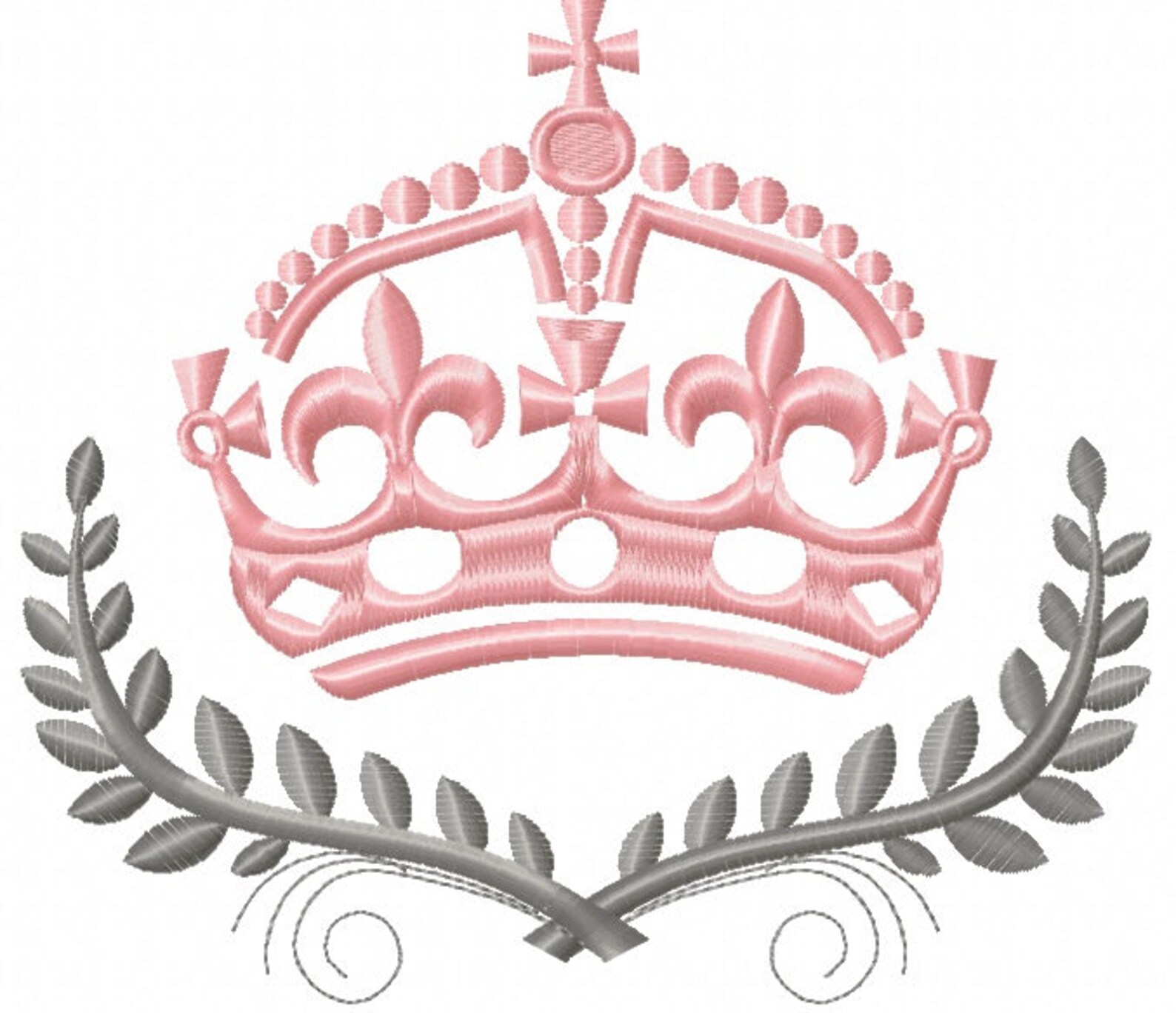 Crown and Pattern Machine Embroidery Design Instantly | Etsy