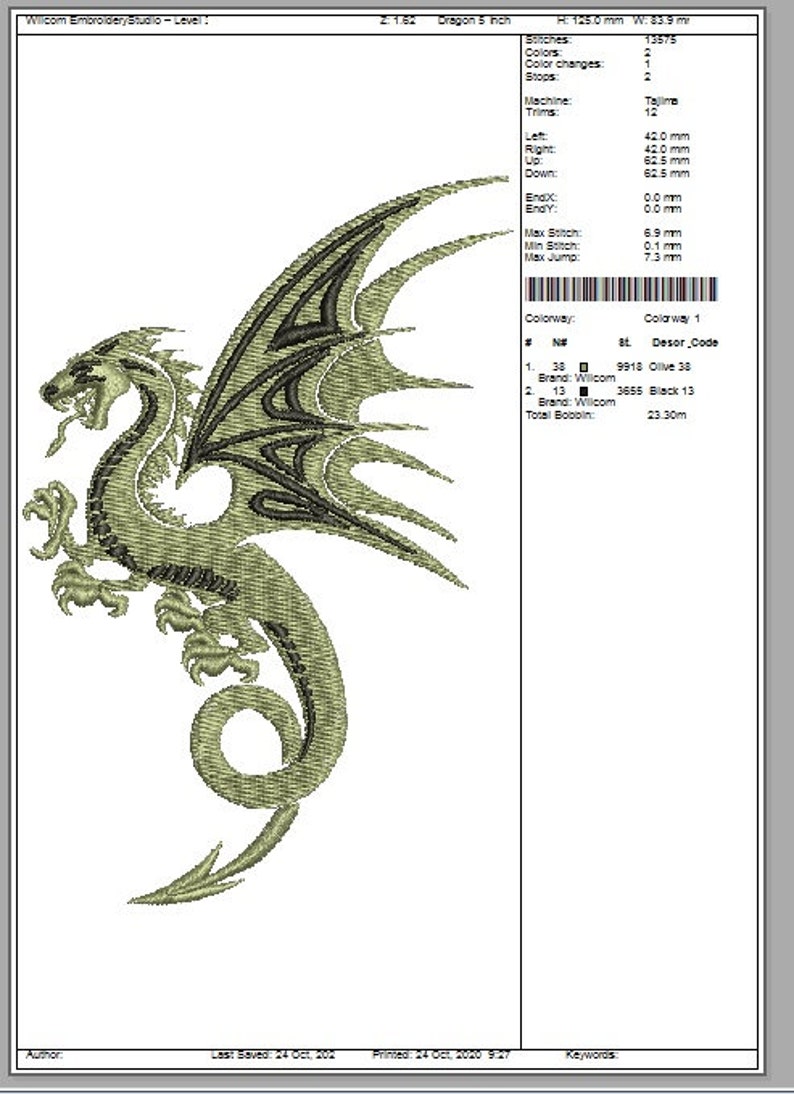 Dragon Machine Embroidery Design Instantly Download - Etsy