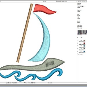 Sailboat Embroidery Design Machine Embroidery Design Instant Download ...