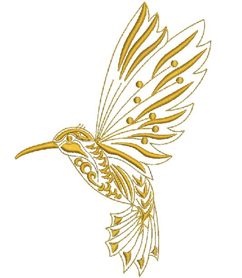 Hummingbird Machine Embroidery Design - Etsy