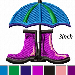 Umbrella & Rain Boots Machine Embroidery Design - Etsy