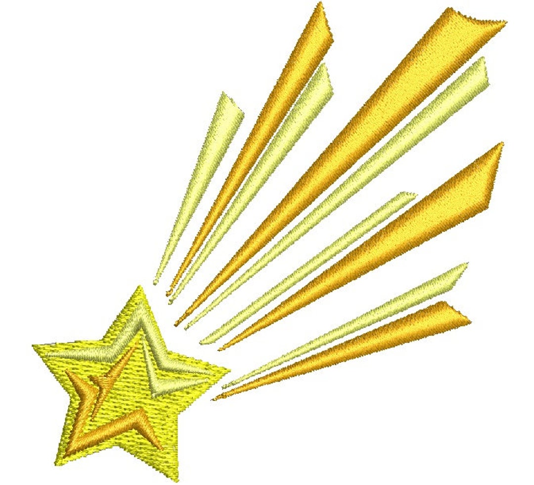 Shooting Star Machine Embroidery Design - Etsy